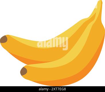 Simple illustration of bananas pair. Healthy food symbol. Vector ...