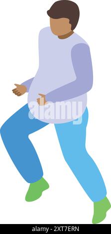 Overweight man with big belly running, tired male runner training ...