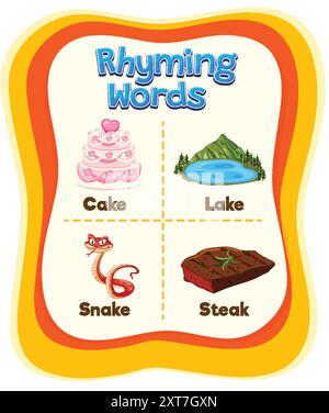 Visual aid for learning rhyming words Stock Vector Image & Art - Alamy