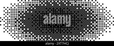 Bitmap radial gradient texture. Black and white dither circle pattern ...