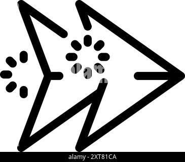Black skip button with loading symbol animation, for media player or ...