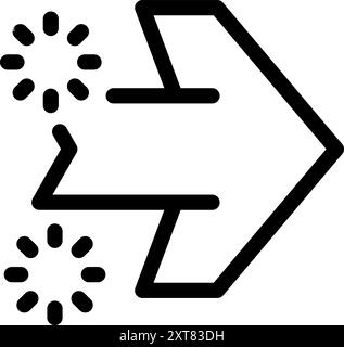 arrow pointing loading process line icon vector. arrow pointing loading process sign. isolated ...