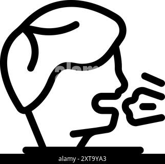 Simple line drawing of a person coughing, potentially spreading germs ...