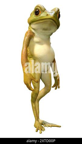 3D rendering of cute grumpy cartoon mouse holding a big old style alarm ...