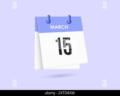 March 15 - calendar and Time planner. Daily Calendar Icon reminder ...