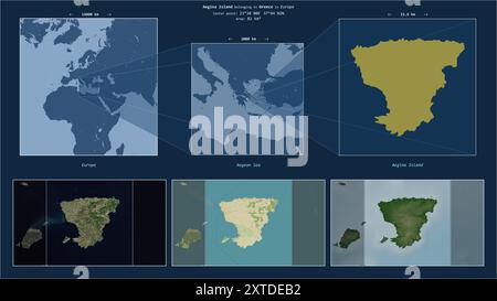 Aegina Island in the Aegean Sea, belonging to Greece, isolated on a ...