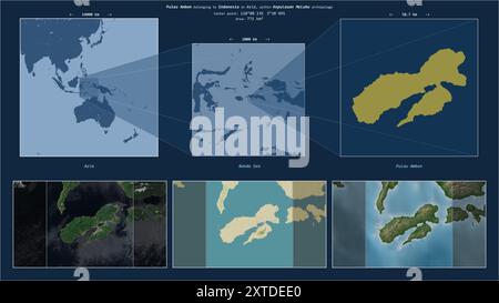 Pulau Ambon in the Banda Sea, belonging to Indonesia, cropped to square ...