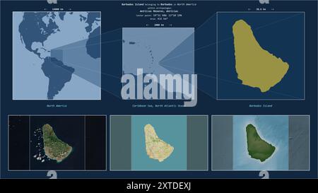 Shape of Barbados Island in the Caribbean Sea, belonging to Barbados ...