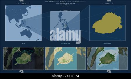 Bohol Island in the Philippine Sea on a topographic, OSM Humanitarian style map Stock Photo - Alamy