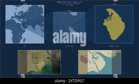 Shape of Bubiyan Island in the Persian Gulf, belonging to Kuwait Stock ...