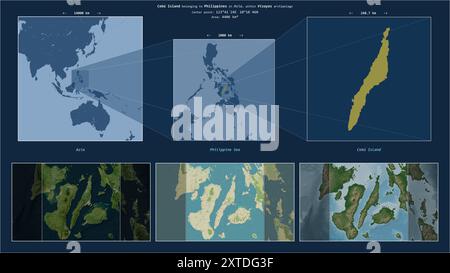 Cebu Island in the Philippine Sea, belonging to Philippines, cropped to ...