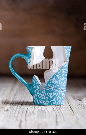 porcelain cup broken into pieces and stuck again Stock Photo - Alamy