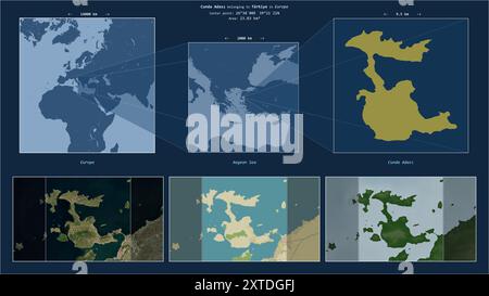 Cunda Adas in the Aegean Sea on a colored elevation map Stock Photo - Alamy