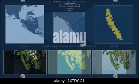 Shape of Dall Island in the North Pacific Ocean, belonging to United ...