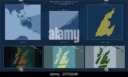 Dolphin Island in the Indian Ocean, belonging to Australia, isolated on ...
