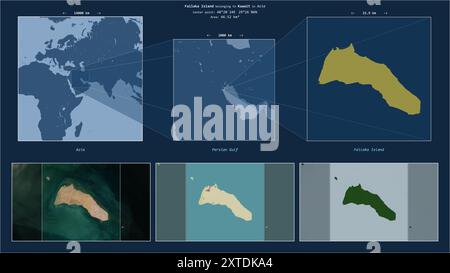 Failaka Island in the Persian Gulf, belonging to Kuwait, isolated on a ...
