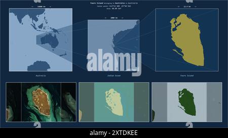 Faure Island in the Indian Ocean on a colored elevation map Stock Photo ...