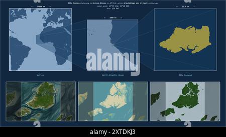 Ilha Formosa in the North Atlantic Ocean on a colored elevation map ...