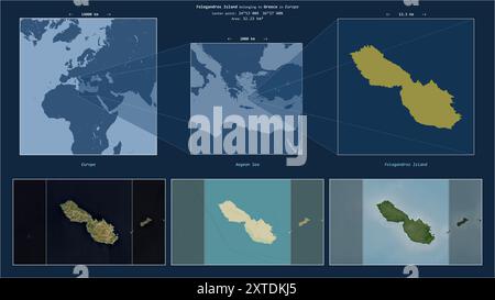 Folegandros Island in the Aegean Sea, belonging to Greece, isolated on ...