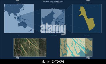 Pulau Genting in the Makassar Strait, belonging to Indonesia, isolated ...