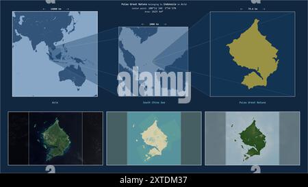 Pulau Great Natuna in the South China Sea on a topographic, OSM ...