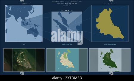 Shape of Pulau Great Karimun in the South China Sea, belonging to ...