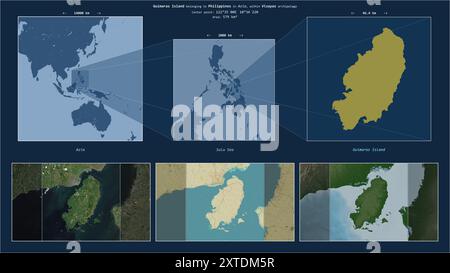 Shape of Guimaras Island in the Sulu Sea, belonging to Philippines ...