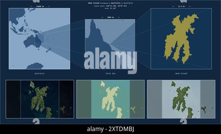 Hook Island in the Coral Sea, belonging to Australia, cropped to square ...