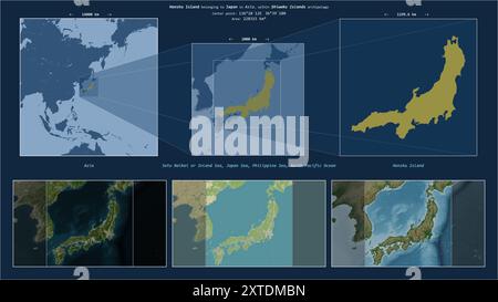 Shape of Honshu Island in the Japan Sea, belonging to Japan Stock Photo ...