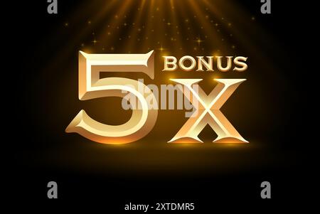 5x winner banner, promotion flyer, prize label. Speed lights. Vector ...