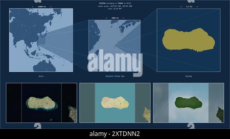 Iejima in the Eastern China Sea, belonging to Japan, cropped to square ...