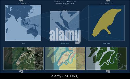 Pulau Indah in the Malacca Strait, belonging to Malaysia, isolated on a ...