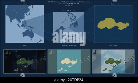 Jolo Island in the Sulu Sea, belonging to Philippines, isolated on a ...