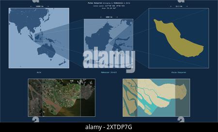 Shape of Pulau Kanyuran in the Makassar Strait, belonging to Indonesia ...