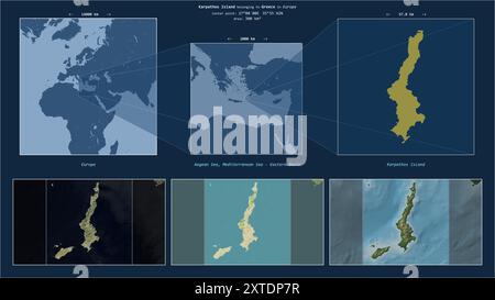 Karpathos Island in the Aegean Sea, belonging to Greece, isolated on a ...