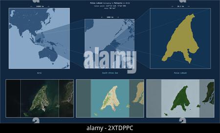 Shape of Pulau Labuan in the South China Sea, belonging to Malaysia ...