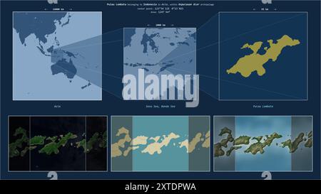 Pulau Lembata in the Savu Sea on a topographic, OSM Humanitarian style ...