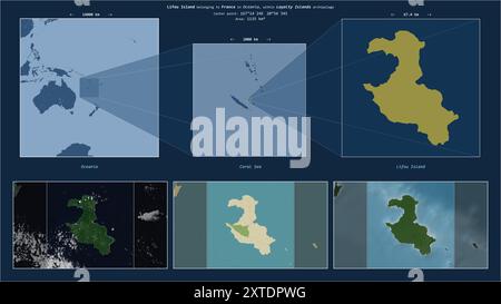 Shape of Lifou Island in the Coral Sea, belonging to France Stock Photo ...