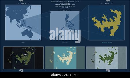 Linapacan Island in the Sulu Sea, belonging to Philippines, isolated on ...