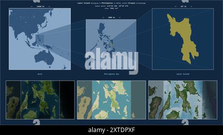 Leyte Island in the Philippine Sea, belonging to Philippines, isolated ...