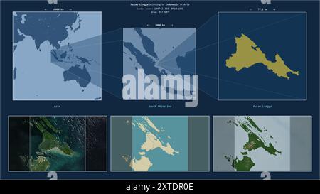 Shape of Pulau Lingga in the South China Sea, belonging to Indonesia ...