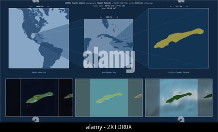 Little Cayman Island in the Caribbean Sea on a colored elevation map ...