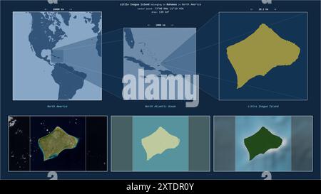 Little Inagua Island in the North Atlantic Ocean on a topographic, OSM ...