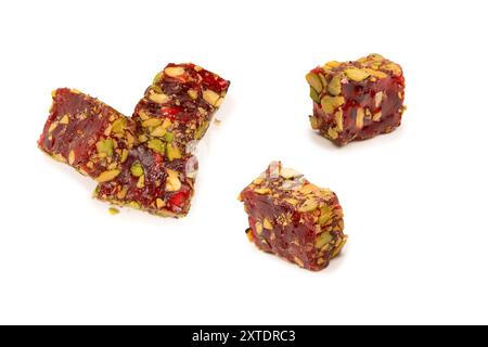 Sweet roll with pomegranate and pistachios, turkish sweets. Turkish ...