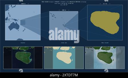 Malo Island in the Coral Sea, belonging to Vanuatu, isolated on a ...