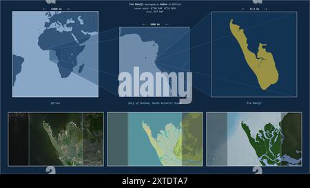 Ile Mandji in the Gulf of Guinea, belonging to Gabon, isolated on a ...