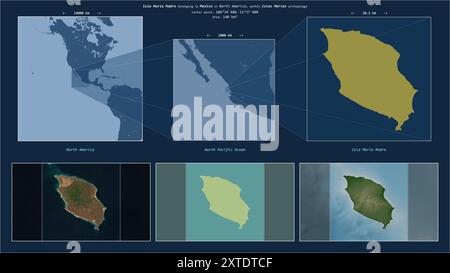 Isla Maria Madre in the North Pacific Ocean on a topographic, OSM ...
