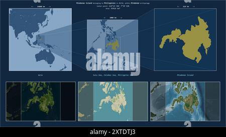 Mindanao Island in the Sulu Sea, belonging to Philippines, cropped to ...