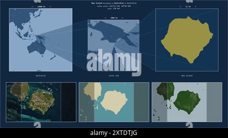 Moa Island in the Coral Sea, belonging to Australia, isolated on a ...