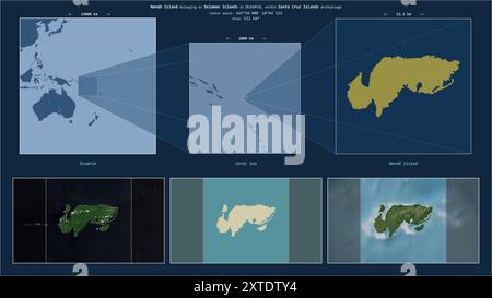 Shape of Nendo Island in the Coral Sea, belonging to Solomon Islands ...